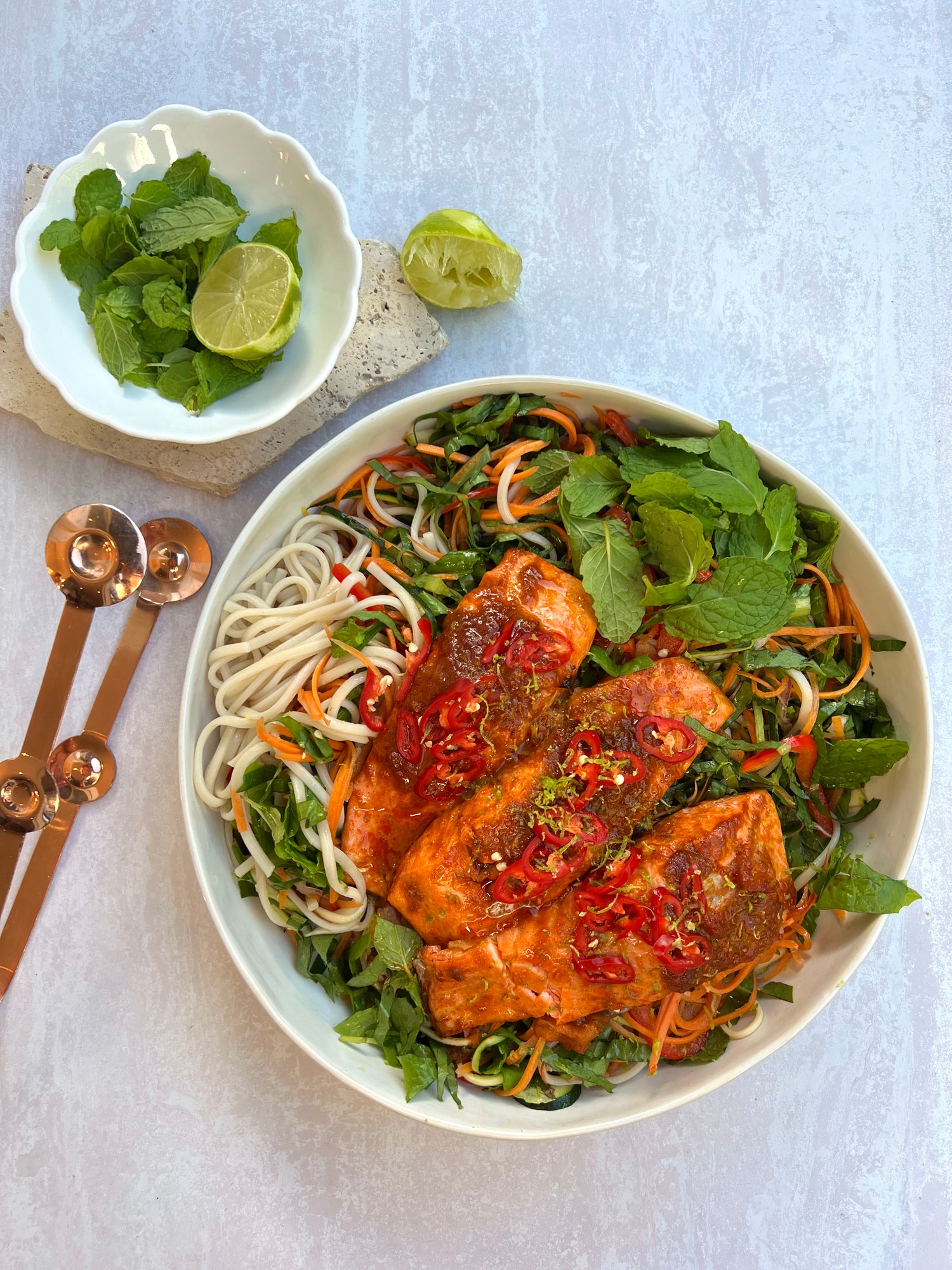 Tom Yum Salmon Noodle Salad – Miss Polly's Kitchen